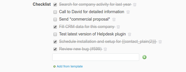 Add checklist items | Checklists plugin documentation